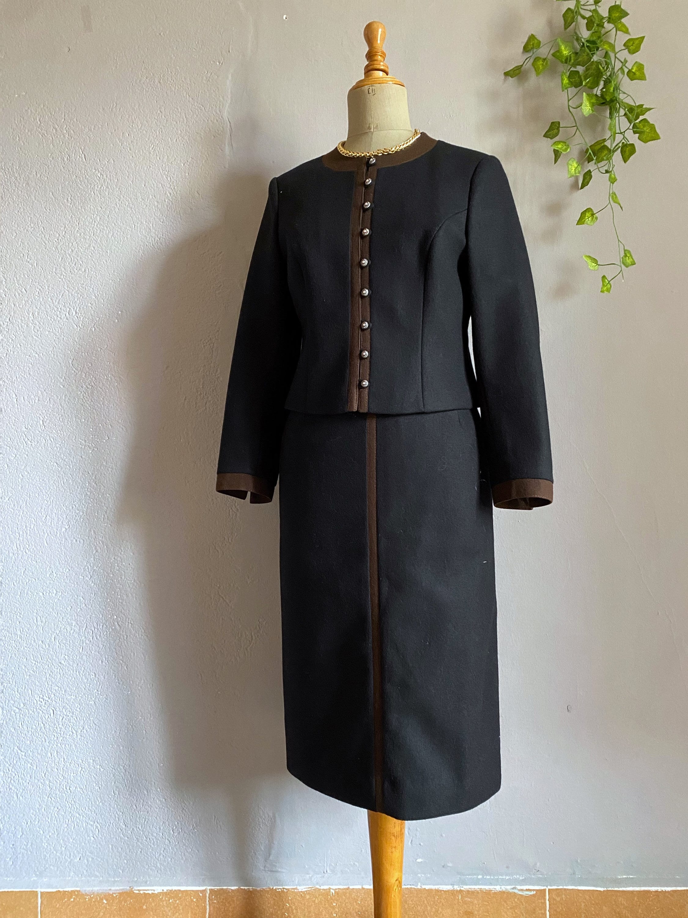 Vintage Pure Wool Victorian Suit 2 Piece Short Jacket Skirt Folk ...