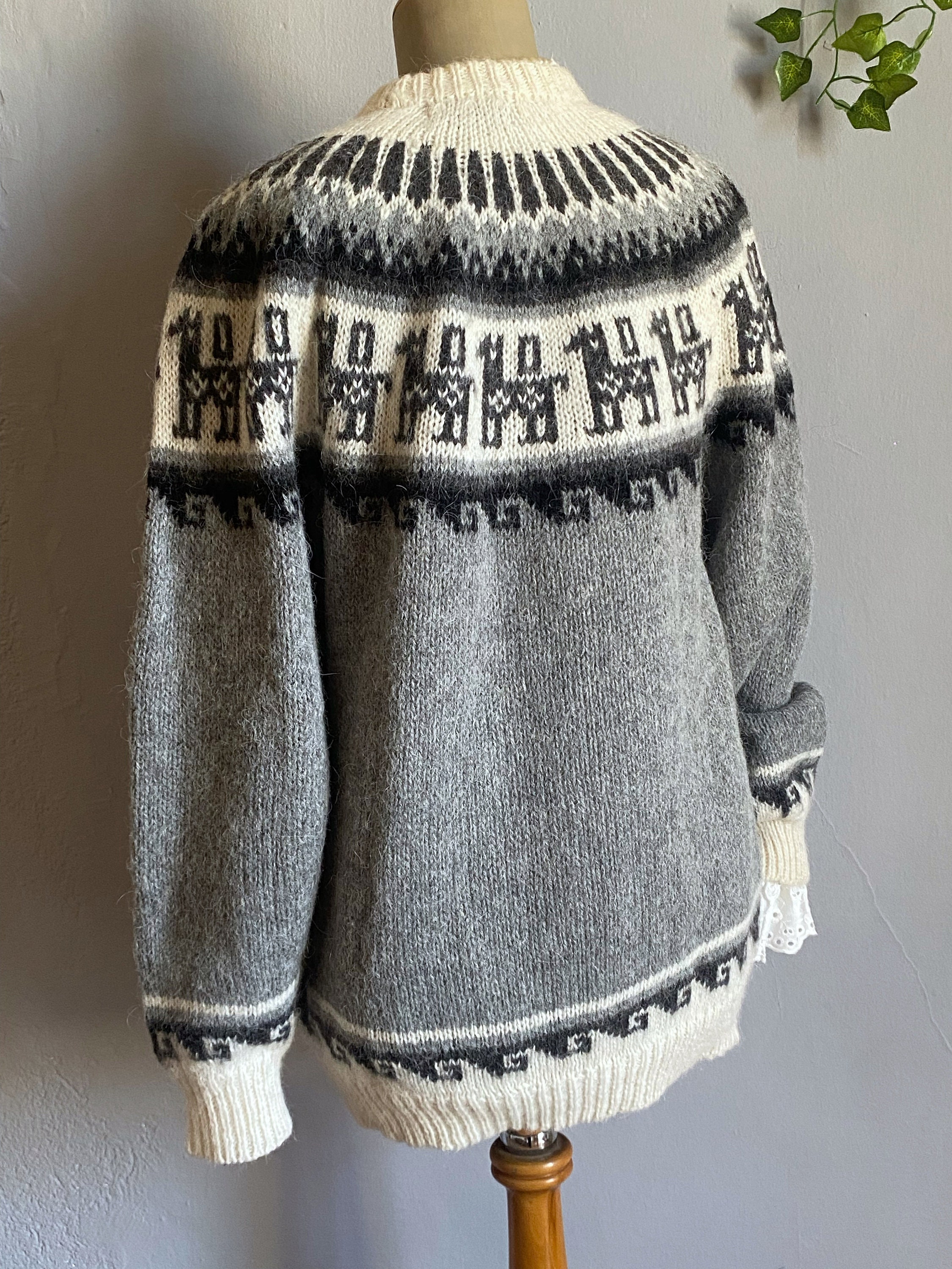 Vintage Alpaca Wool Peruvian Llamas Ethnic Native Boho Hippye Sweater ...