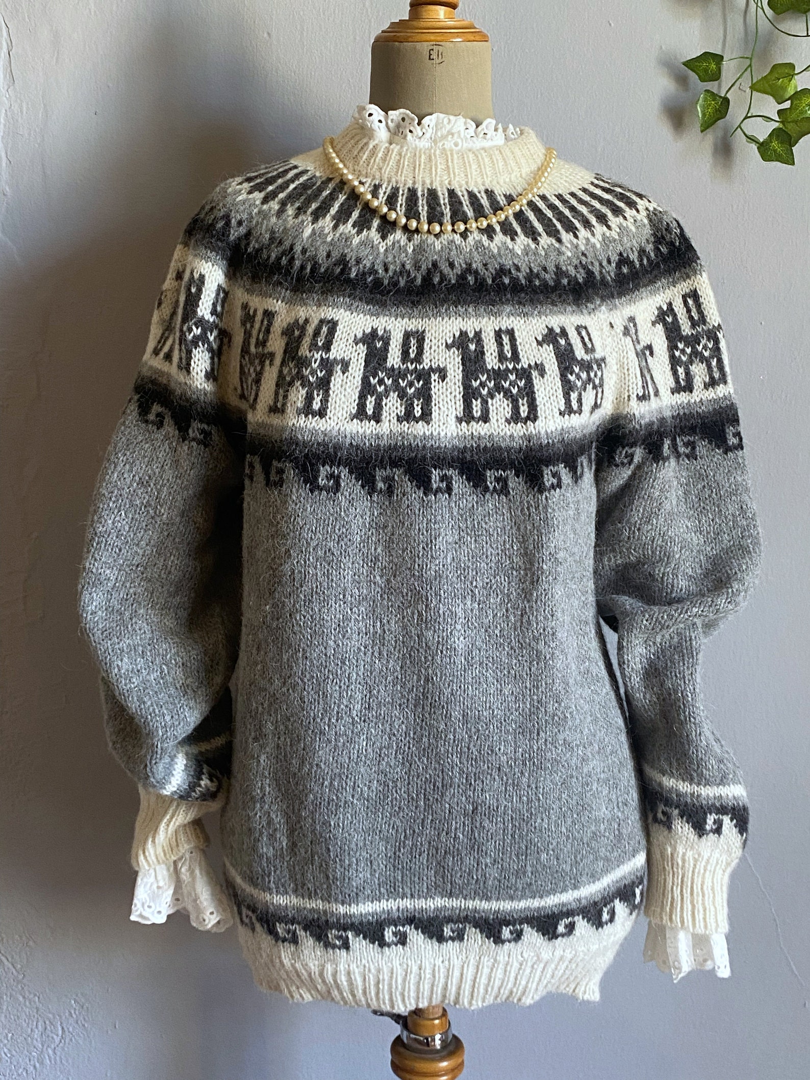 Vintage Alpaca Wool Peruvian Llamas Ethnic Native Boho Hippye Sweater ...