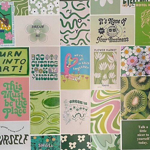Vintage Retro Aesthetic Wall Collage 40 Physical Prints Etsy