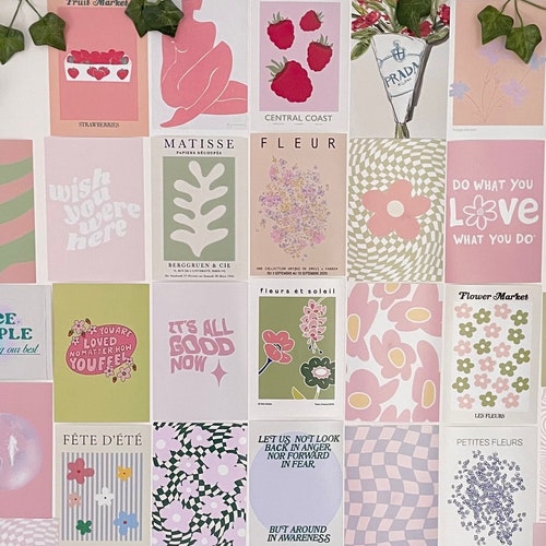 Vintage Retro Aesthetic Wall Collage 40 Physical Prints Etsy