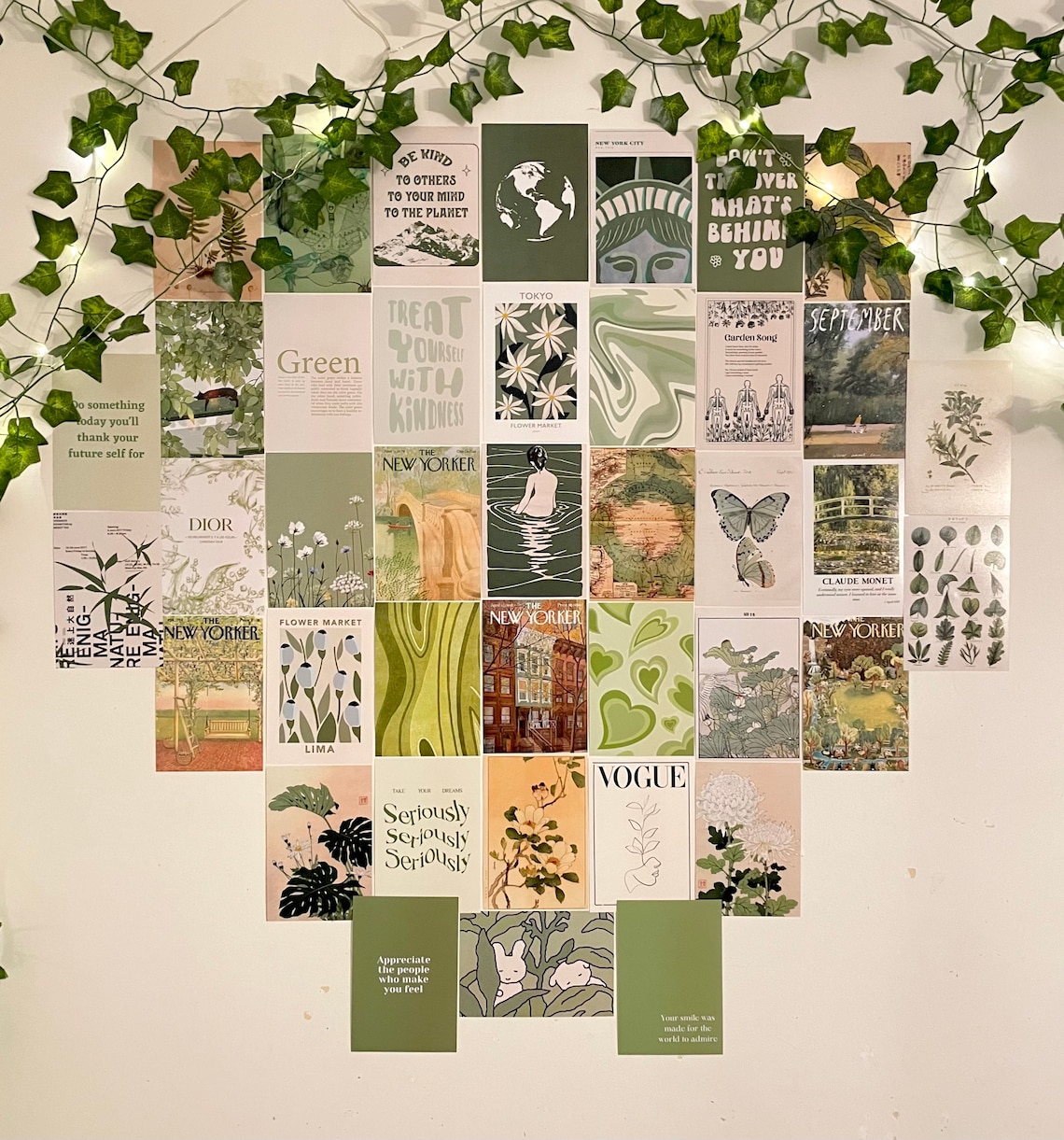 Natural Green Aesthetic Wall Collage 40 Physical Prints - Etsy