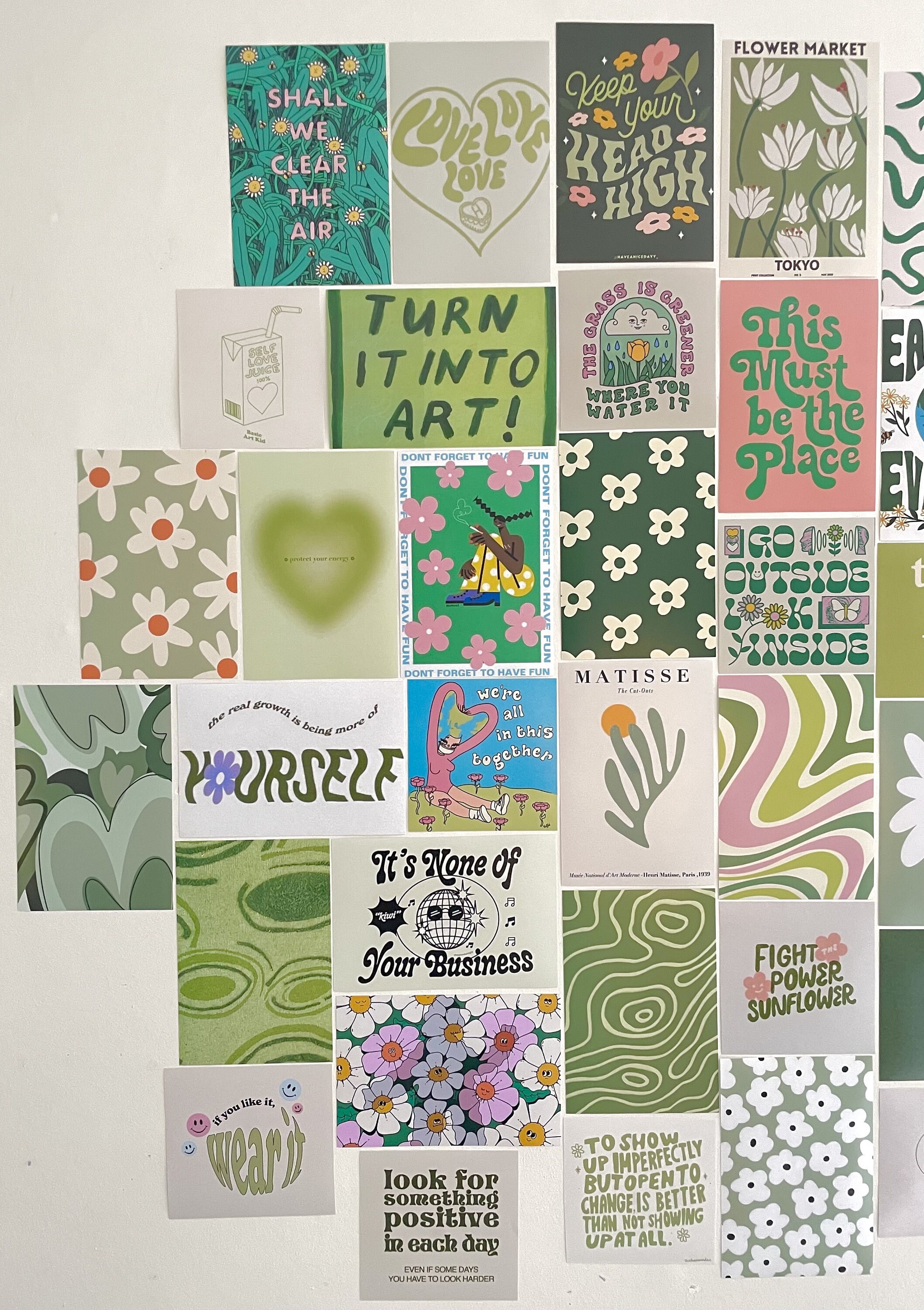 Green Wall Collage 40 physical prints | Etsy