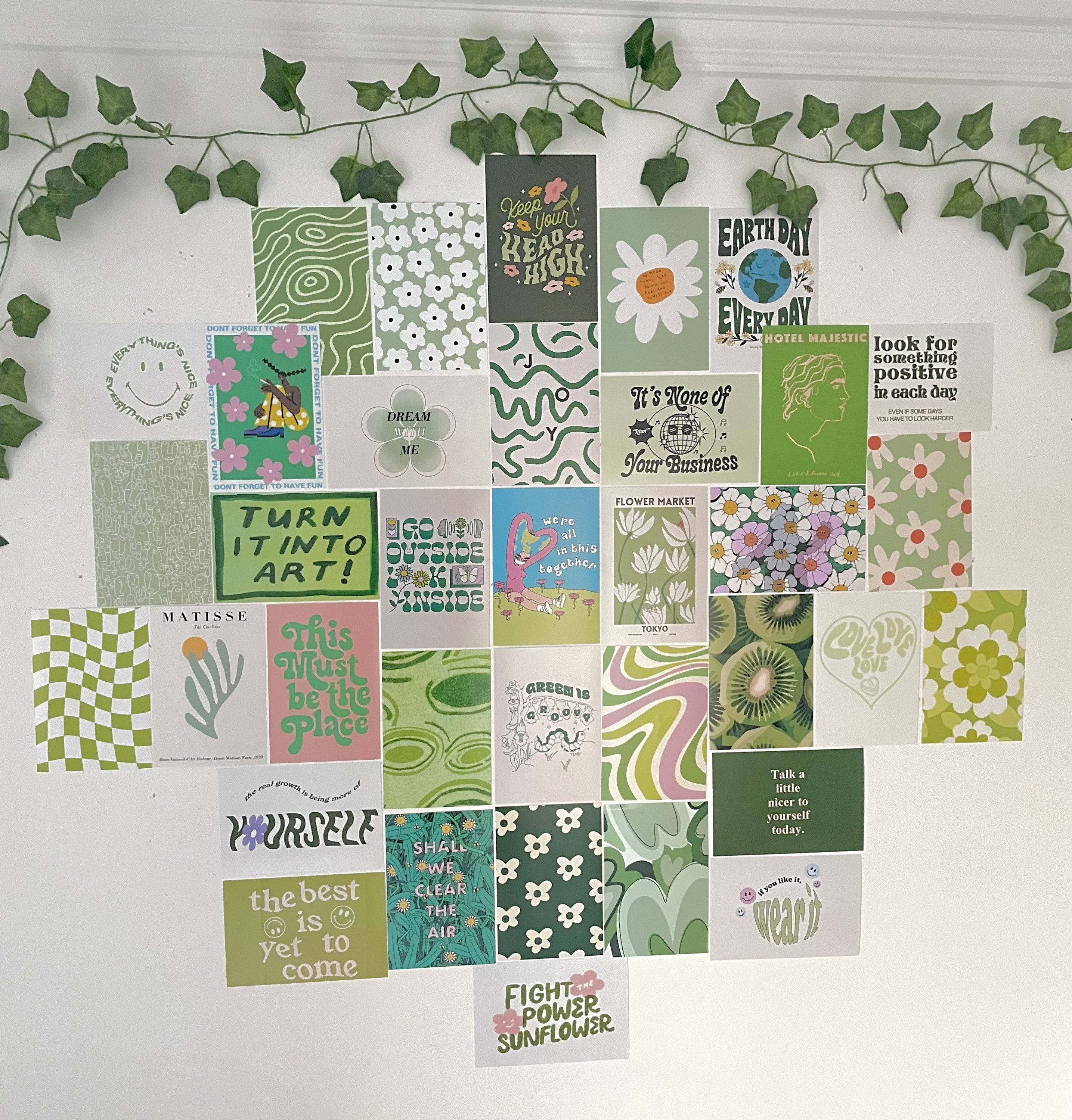 Green Wall Collage - 40 Physical Prints - Etsy