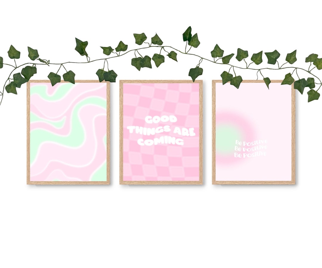 Pink Danish Pastel Poster Set - 3 Physical Prints - Etsy