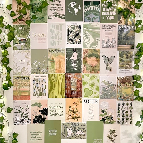 Green Aesthetic Wall Collage - Etsy