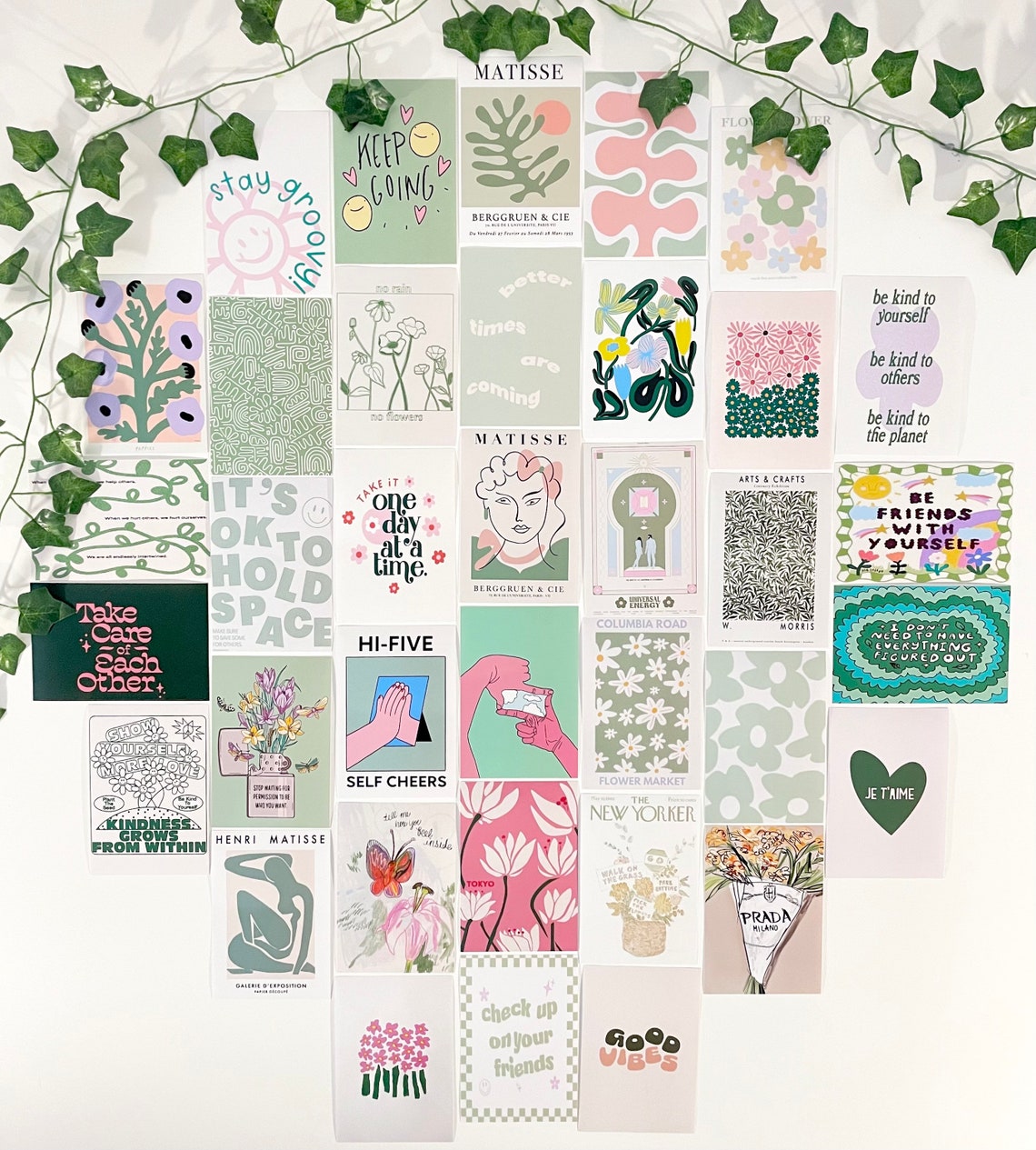 Pastel Green Wall Collage - 40 Physical Prints - Etsy