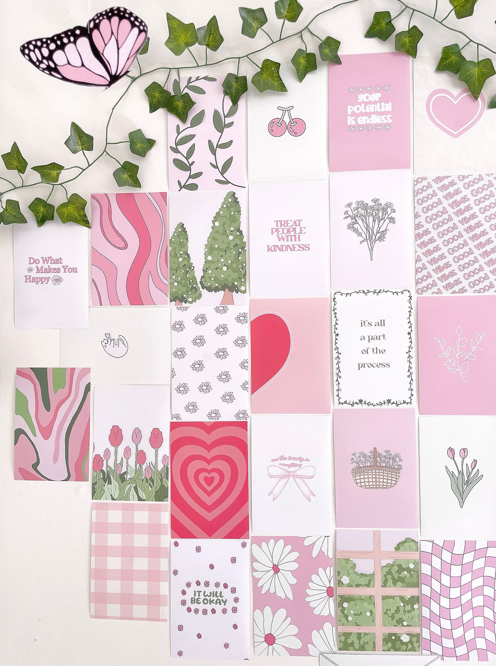 Pastel Pink Aesthetic Wall Collage - 40 Physical Prints - Etsy UK
