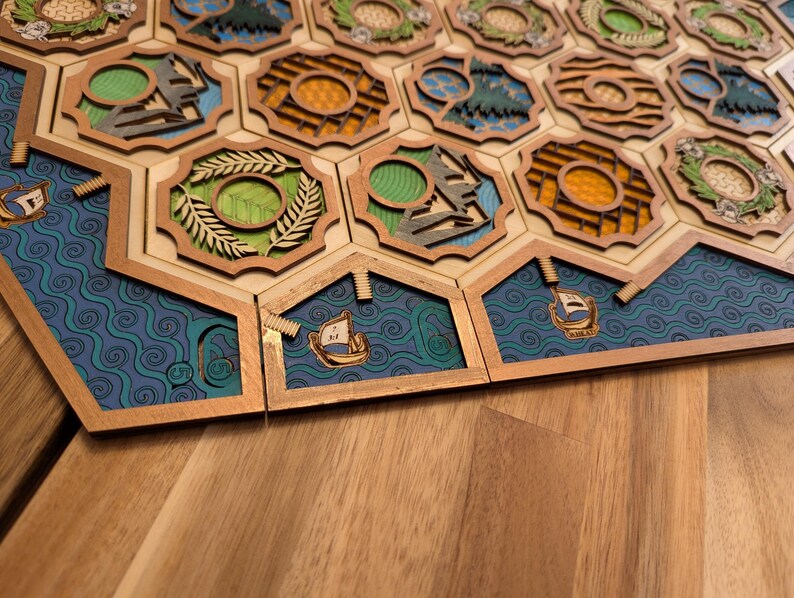 Custom Wooden Two-layer Settlers of Catan Boards. Standard or 5-6 ...