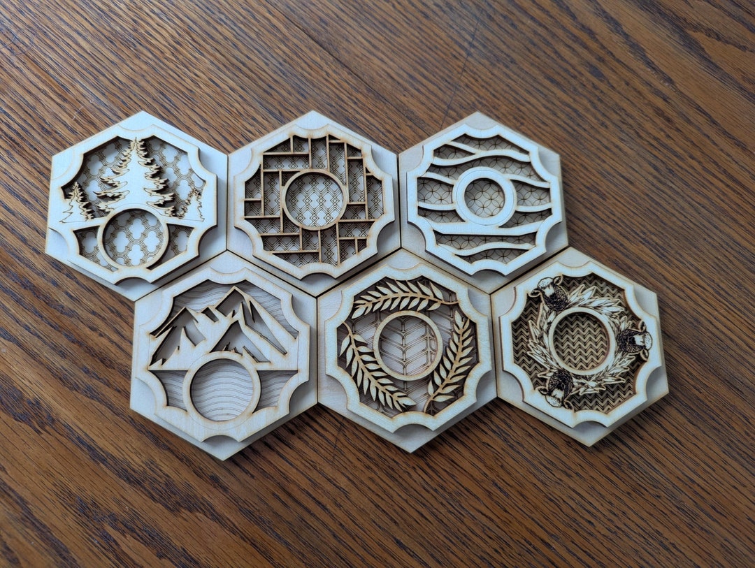 Custom Multi-layer Catan Terrain Tiles: Unpainted. Free US Shipping - Etsy