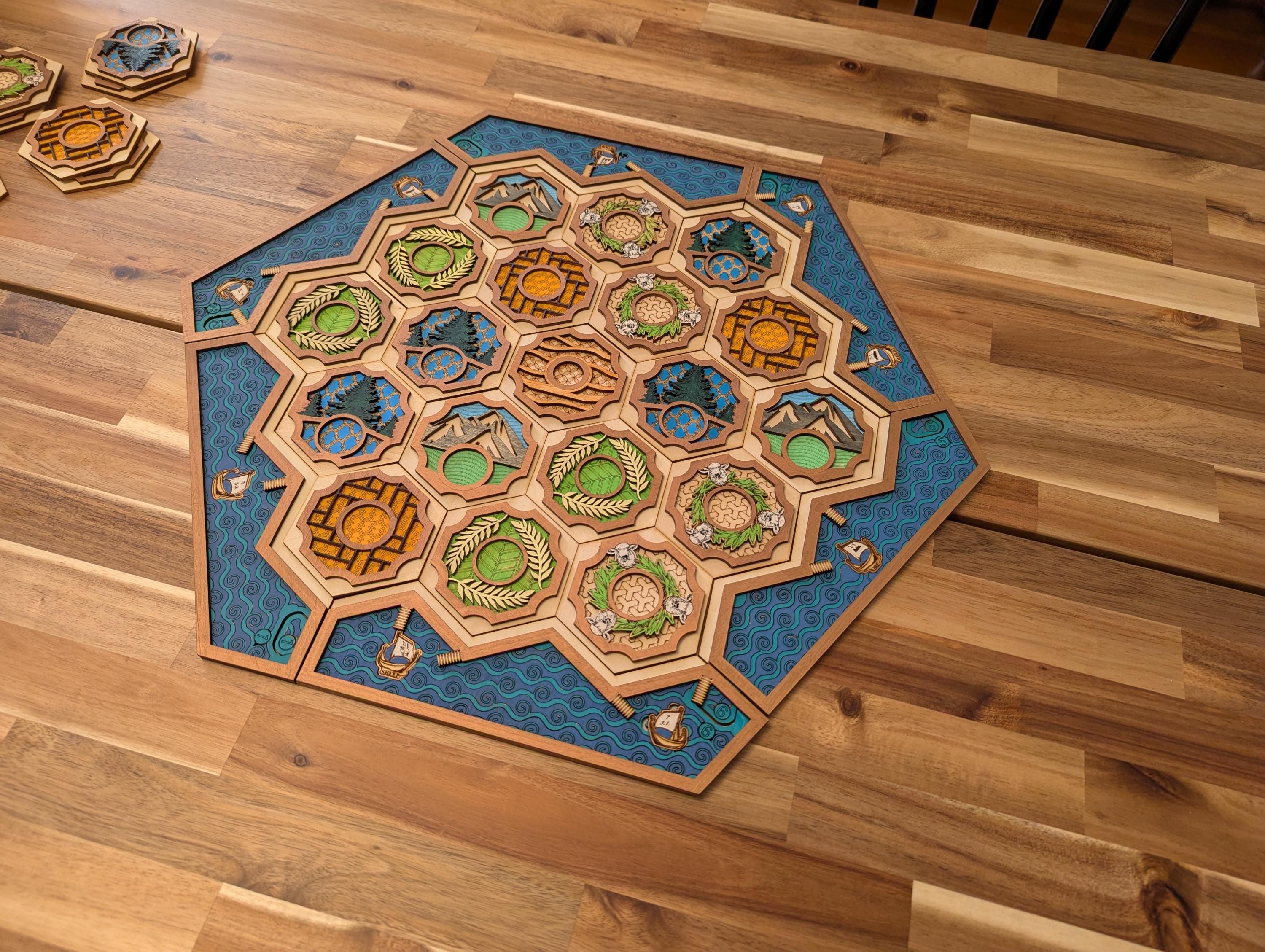 Custom Wooden Two-layer Settlers of Catan Boards. Standard or 5-6 ...