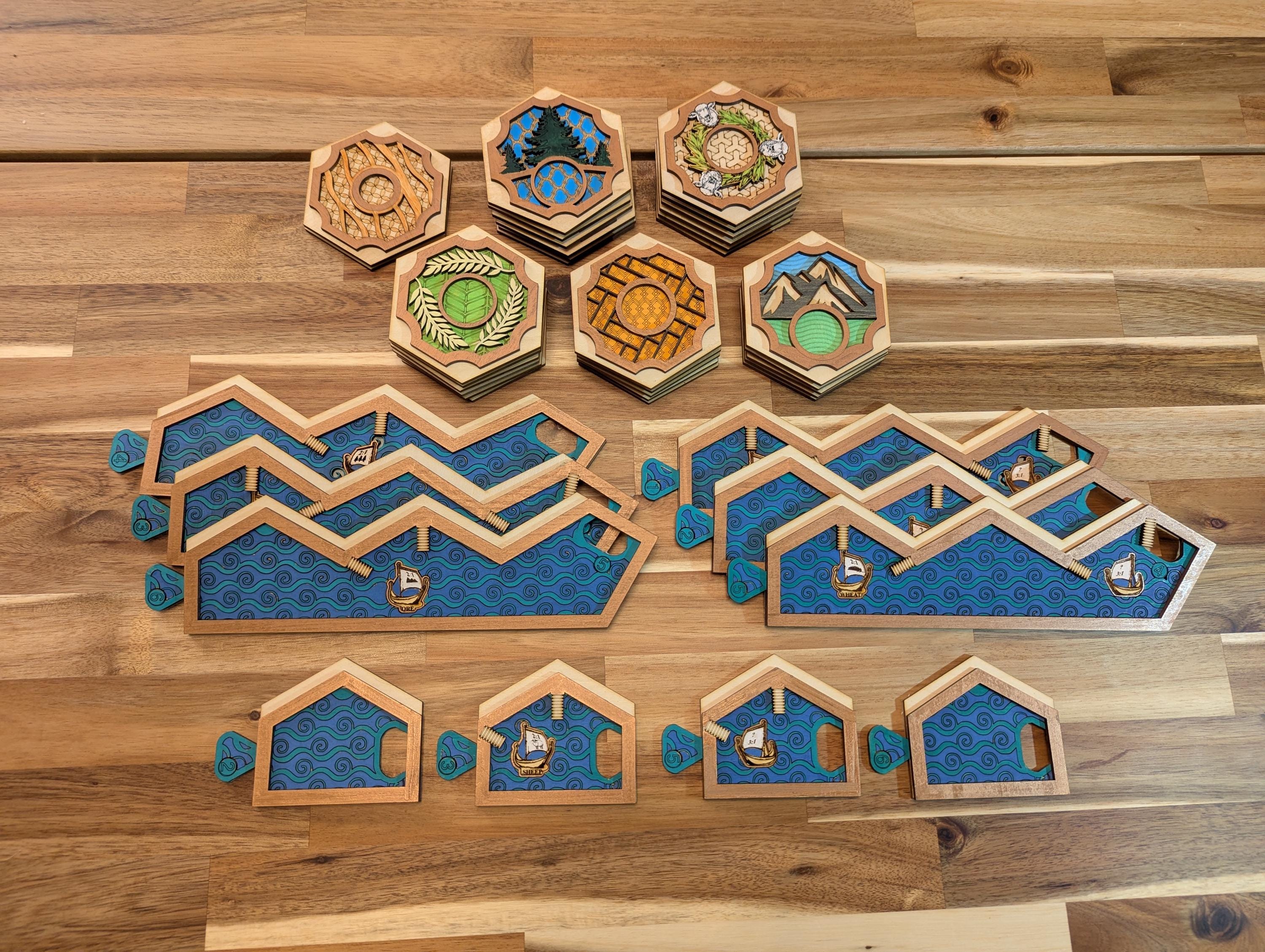 Custom Wooden Two-layer Settlers of Catan Boards. Standard or 5-6 ...