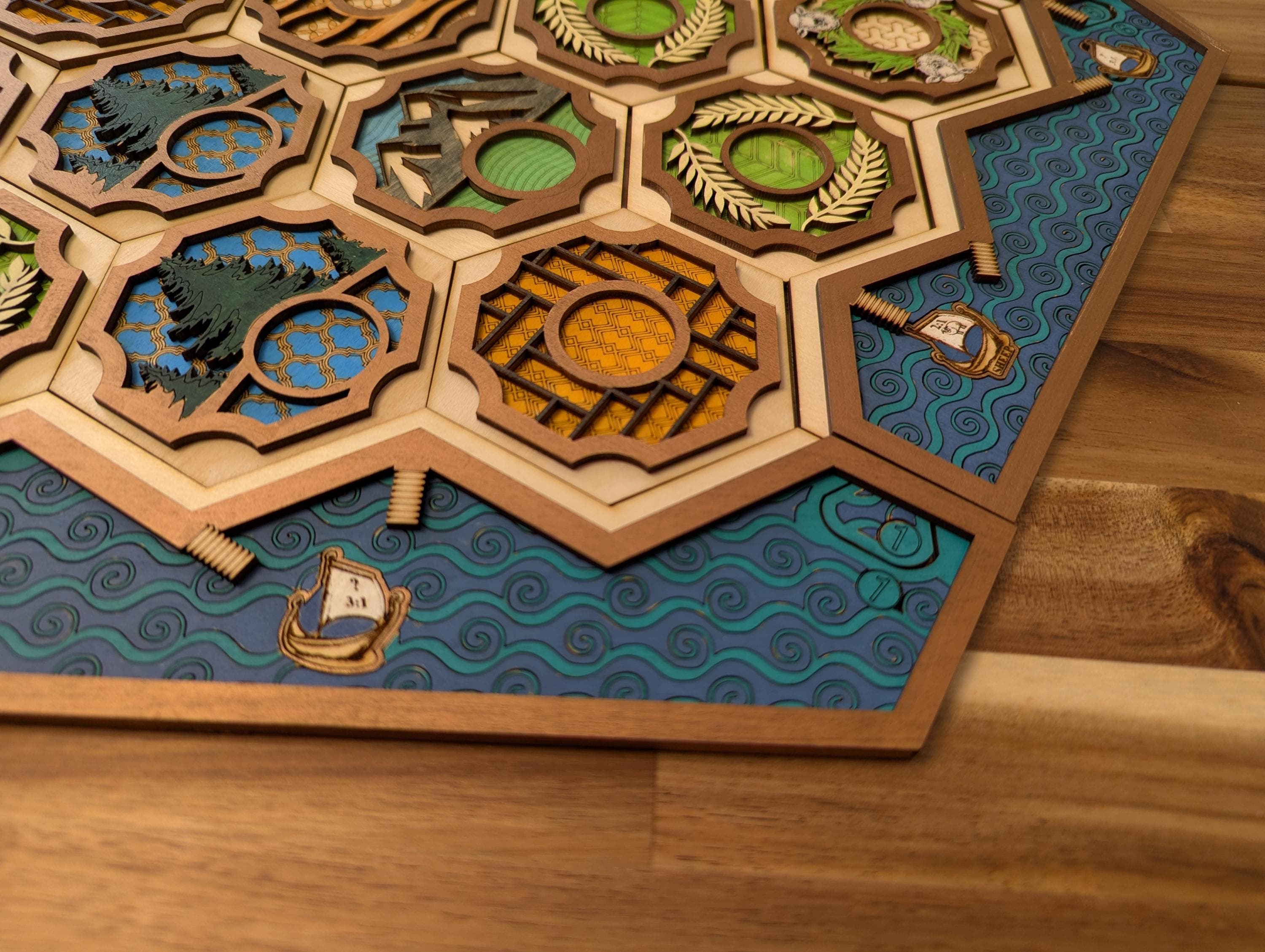 Custom Wooden Two-layer Settlers of Catan Boards. Standard or 5-6 ...