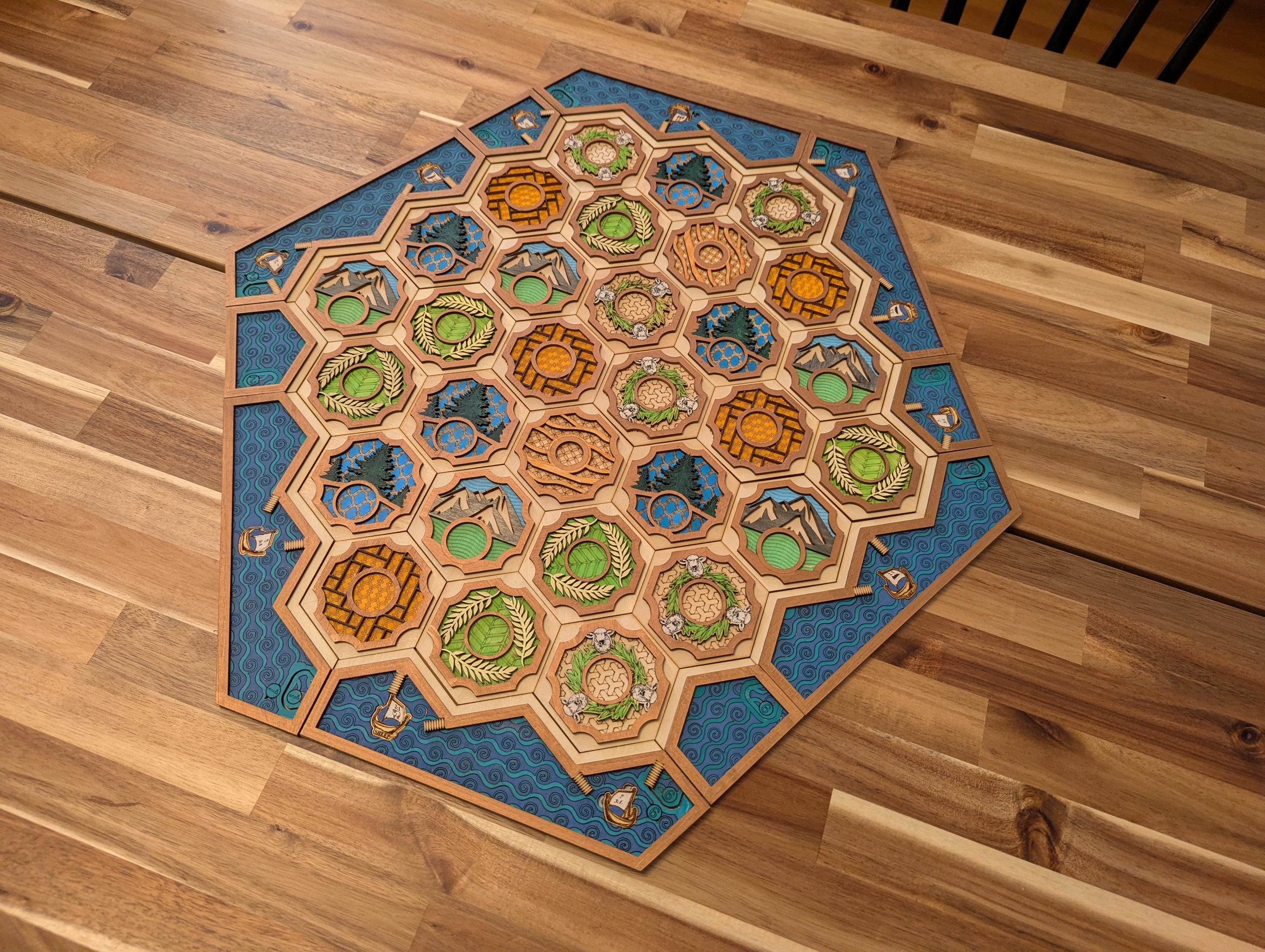 Custom Wooden Two-layer Settlers of Catan Boards. Standard or 5-6 ...
