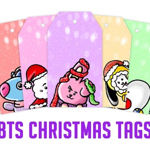 BT21 Cute Christmas Holiday Gift Tags Handmade Fanart Festive Tags RJ ...