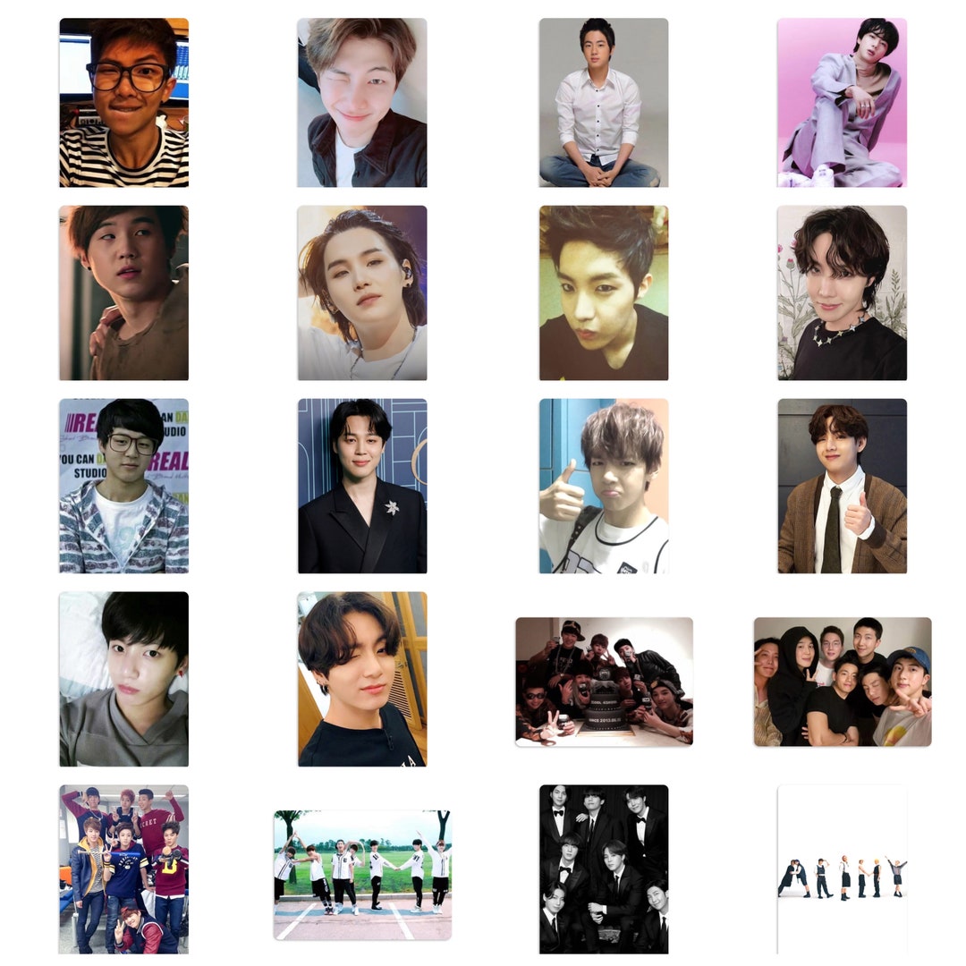 BTS Doubled Sided Then and Now Handmade Unoffcial Photocards Set 3 RM ...
