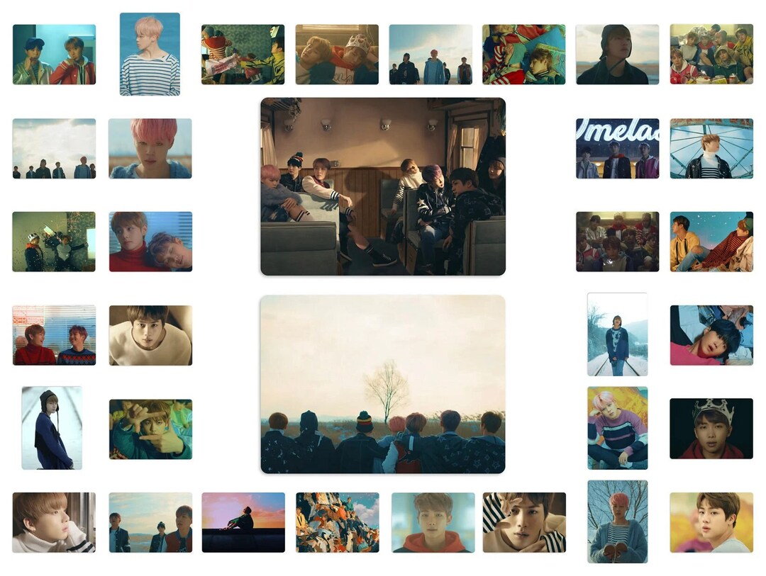 BTS Spring Day Music Video Handmade Unofficial Photocards RM Jin Suga ...