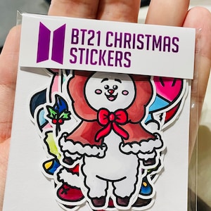 BT21 Cute Christmas Fanart Handmade Stickers BTS Koya Shooky Mang RJ ...