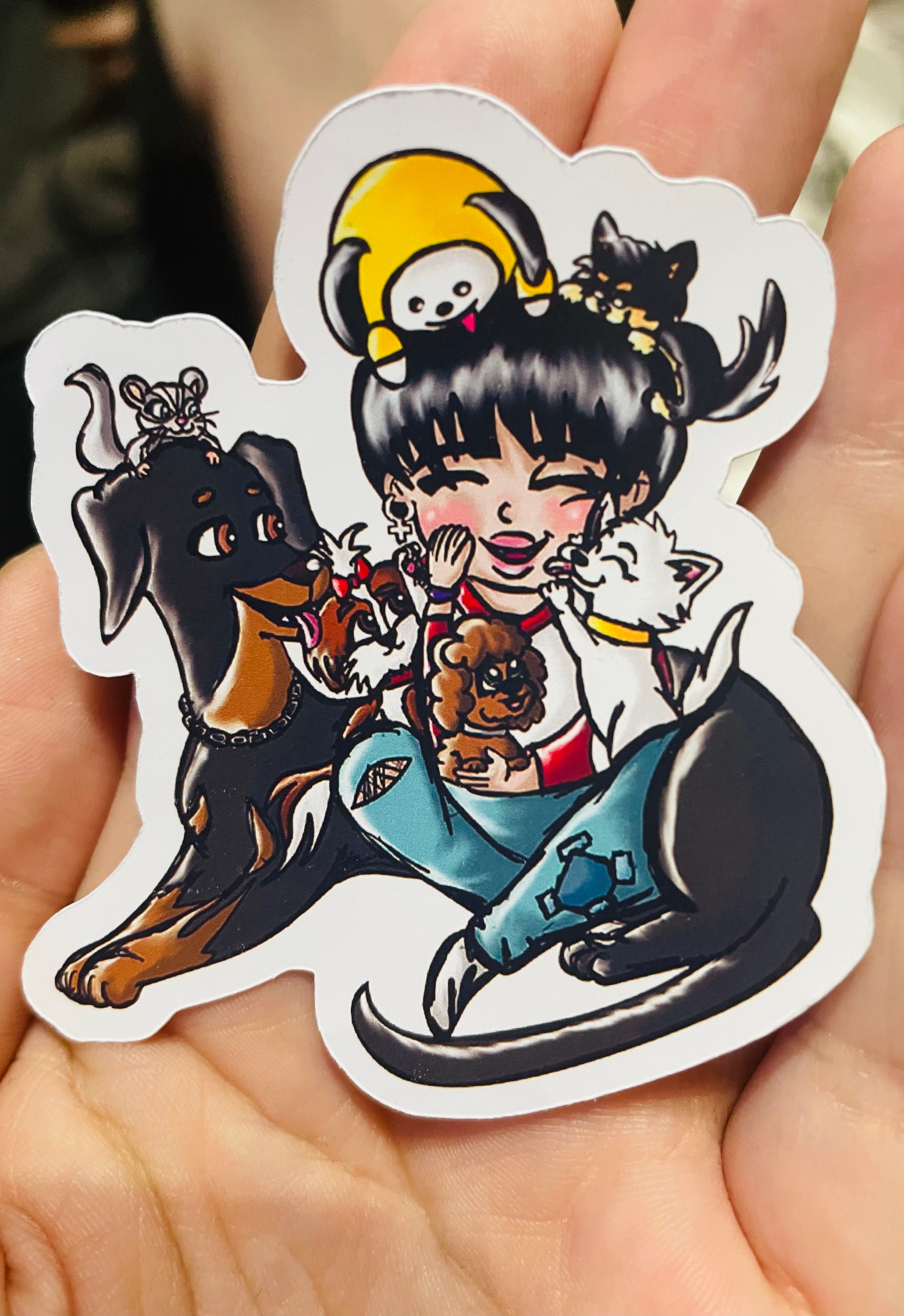 BTS BT21 and the BTS Pets Vinyl Fanart Stickers RM Suga Jhope | Etsy UK