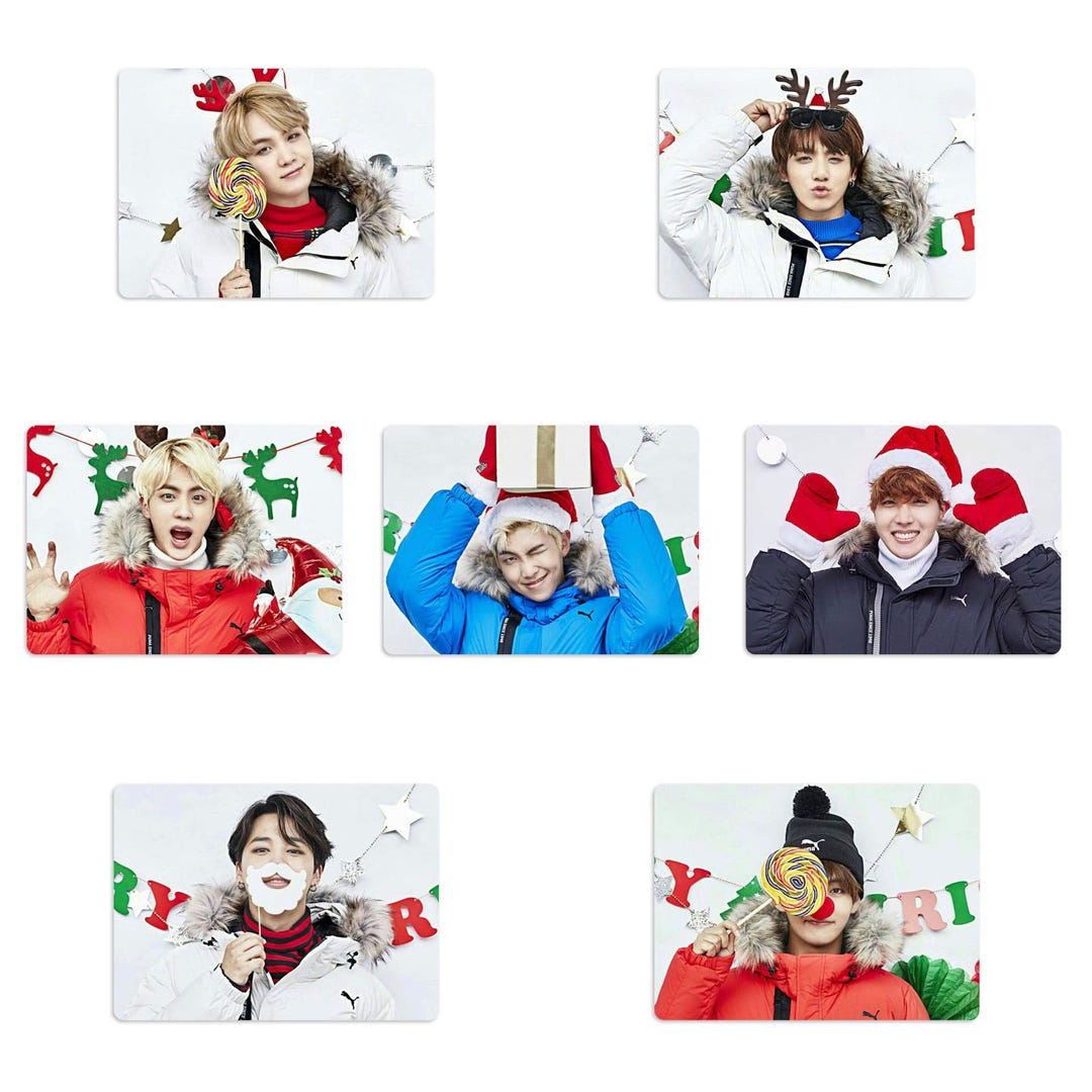 BTS X PUMA Christmas Photoshoot Unofficial Handmade Photocards RM Jin ...