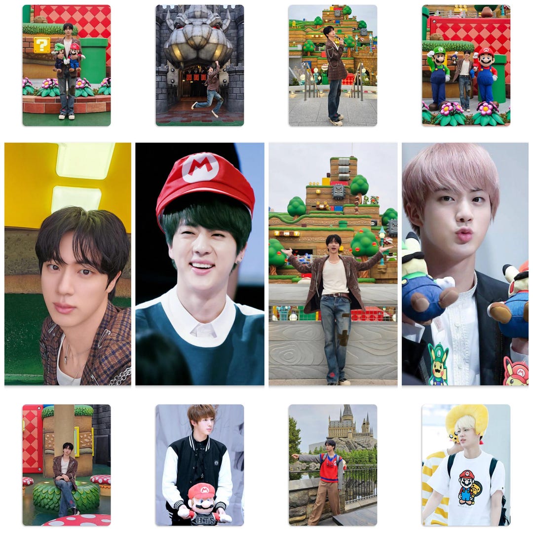 Jin of BTS Mario Video Game Super Fan Handmade Unofficial Photocards ...