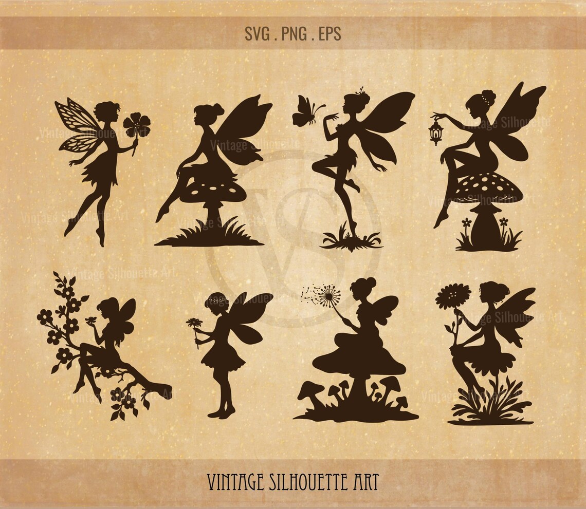 Fairy Silhouette Svg, Fairy Art, Fairy Svg, Fairy Svg File Bundle ...