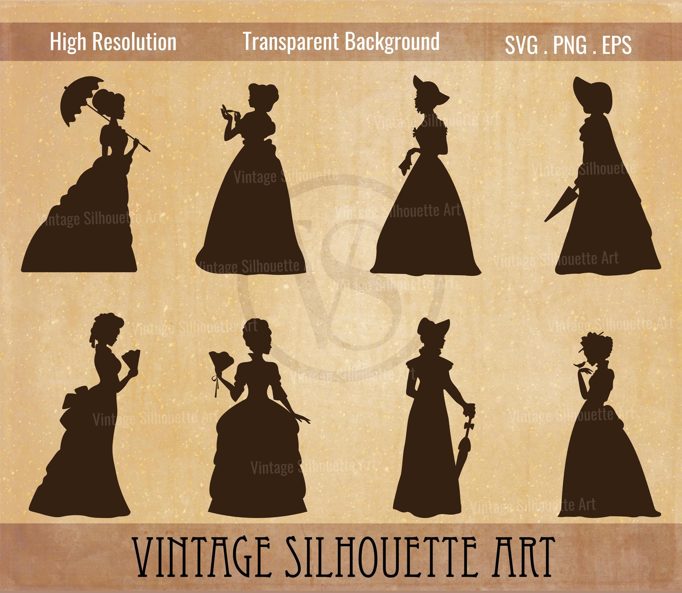 Victorian Woman Silhouette Clip Art
