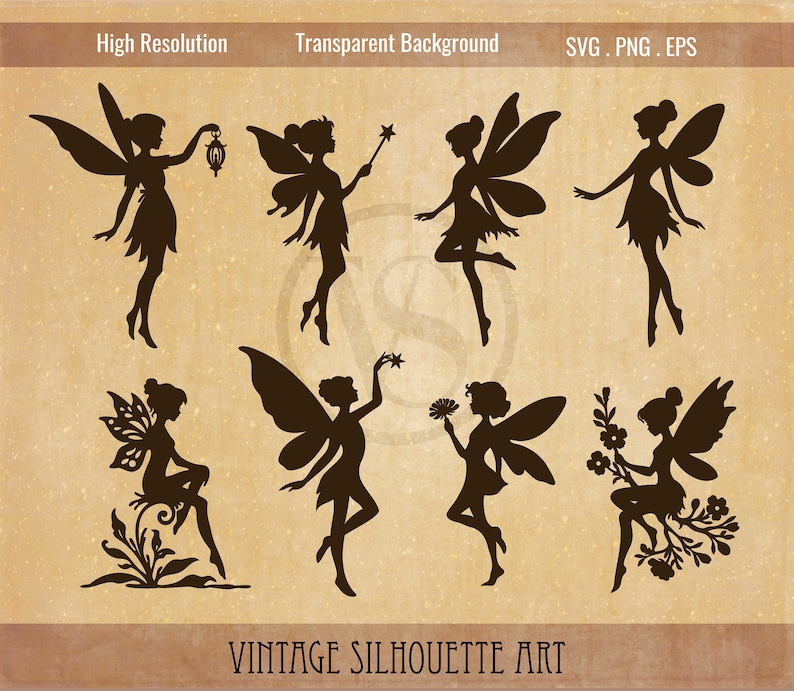 Fairy Silhouette Svg, Fairy Art, Fairy Svg, Fairy Svg File Bundle ...