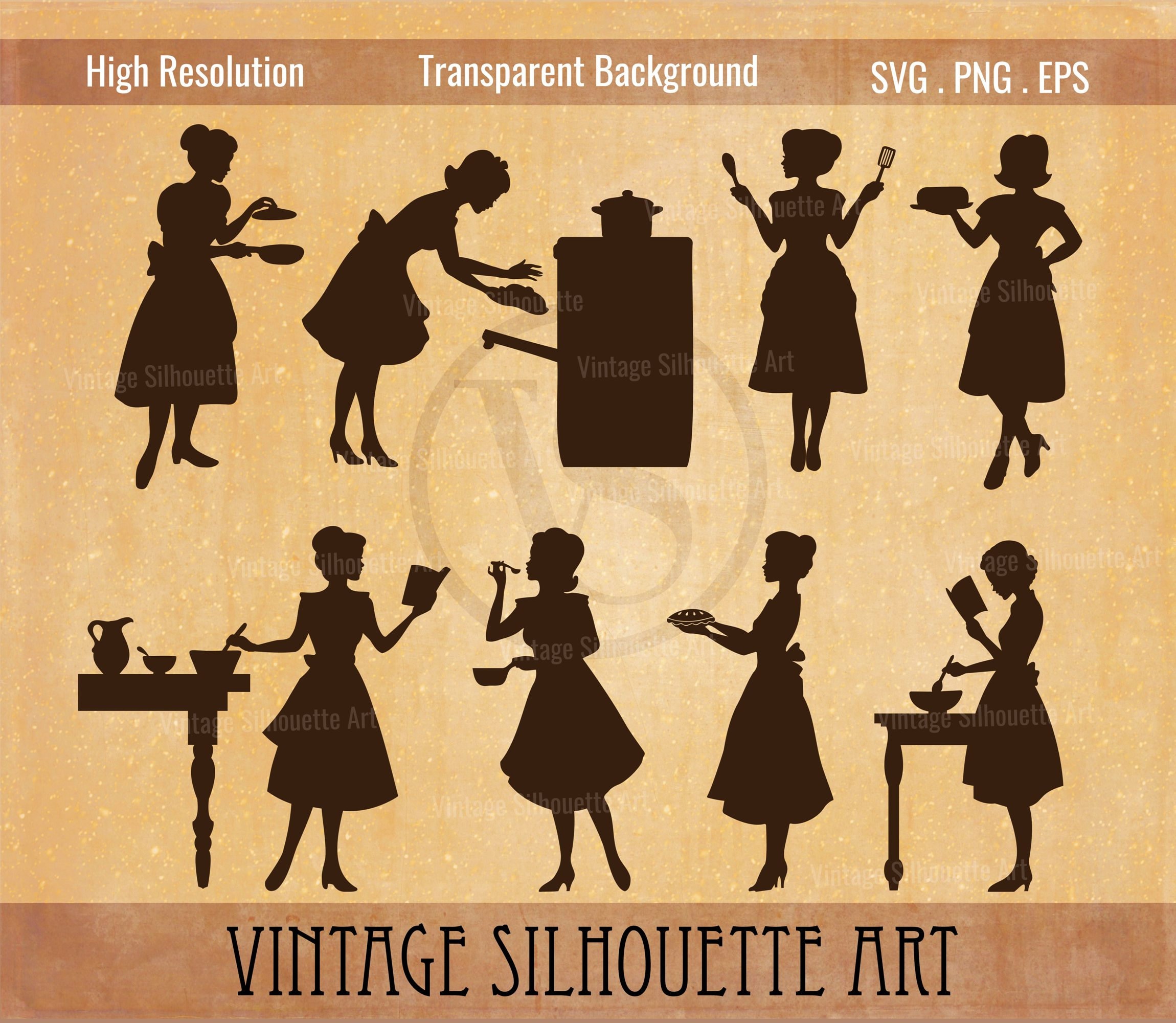 Woman Baking Silhouette