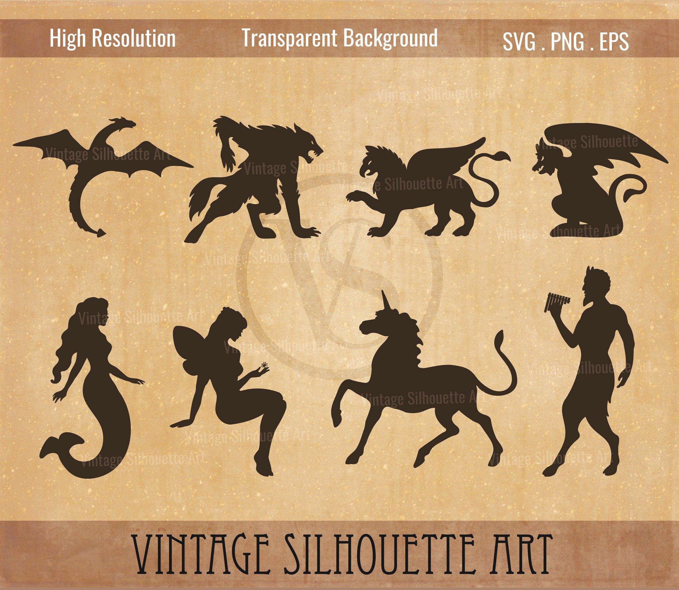 Mythical Creatures, Mermaid Svg, Dragon Svg, Fairy Svg, Unicorn Svg ...
