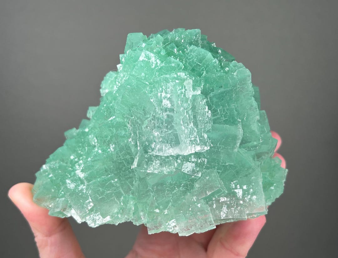 Large Green Halite Crystal Specimen -- Very Nice Luster and Quality ...
