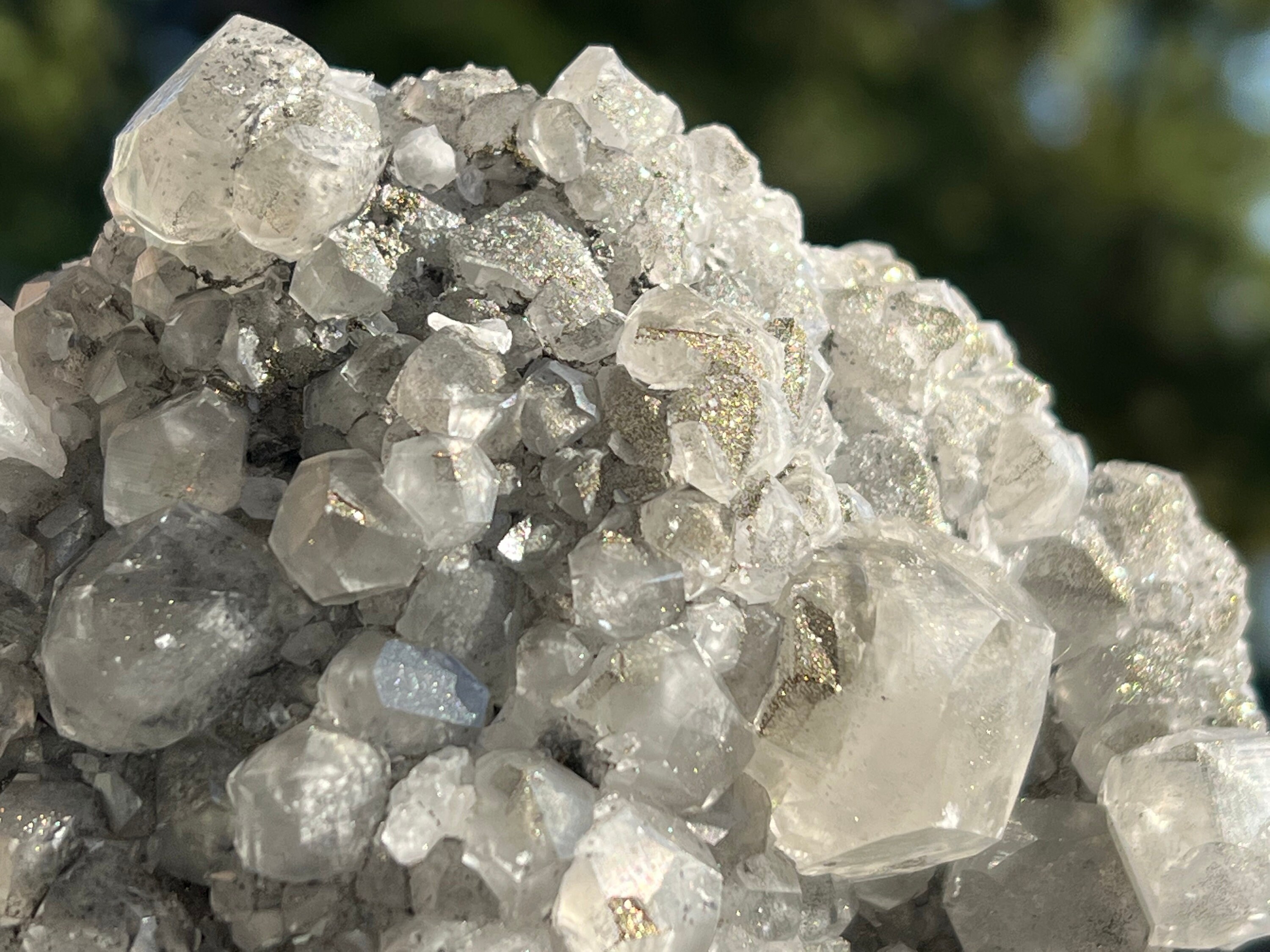 Large Shiny Gray/white Calcite With Pyrite -- Nice Luster, Very Sparkly ...