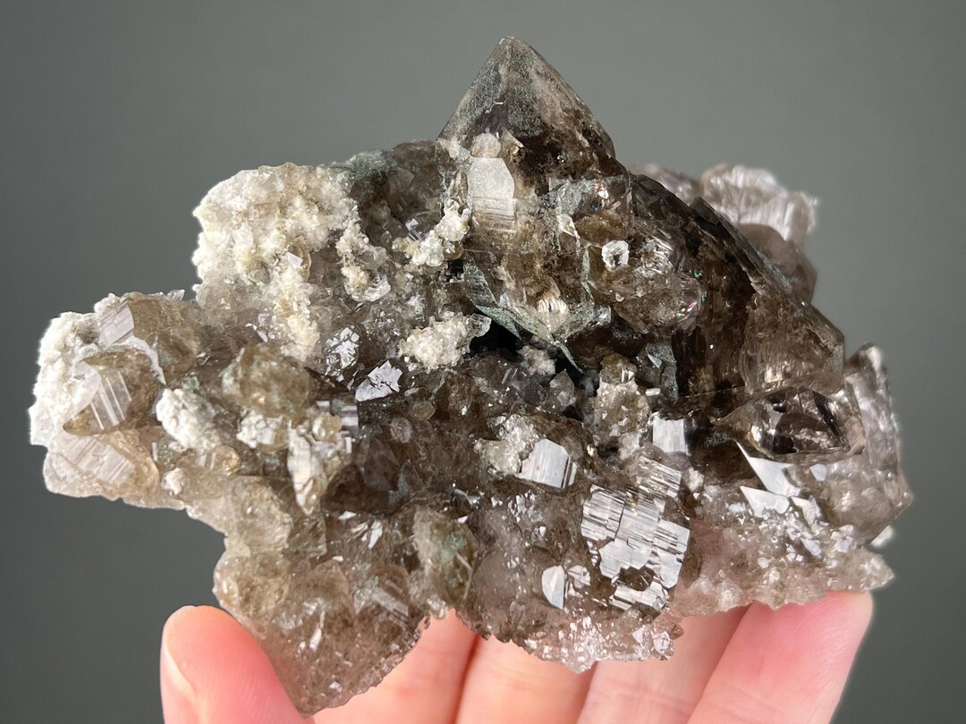 French Smoky Quartz Crystal Cluster -- Beautiful Luster, Nice Quality ...