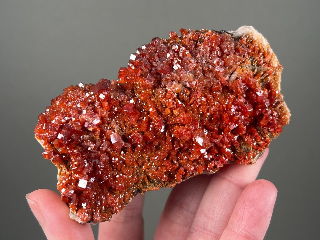 Deep Red Vanadinite Crystals on Matrix -- Nice Luster and Quality, Self ...
