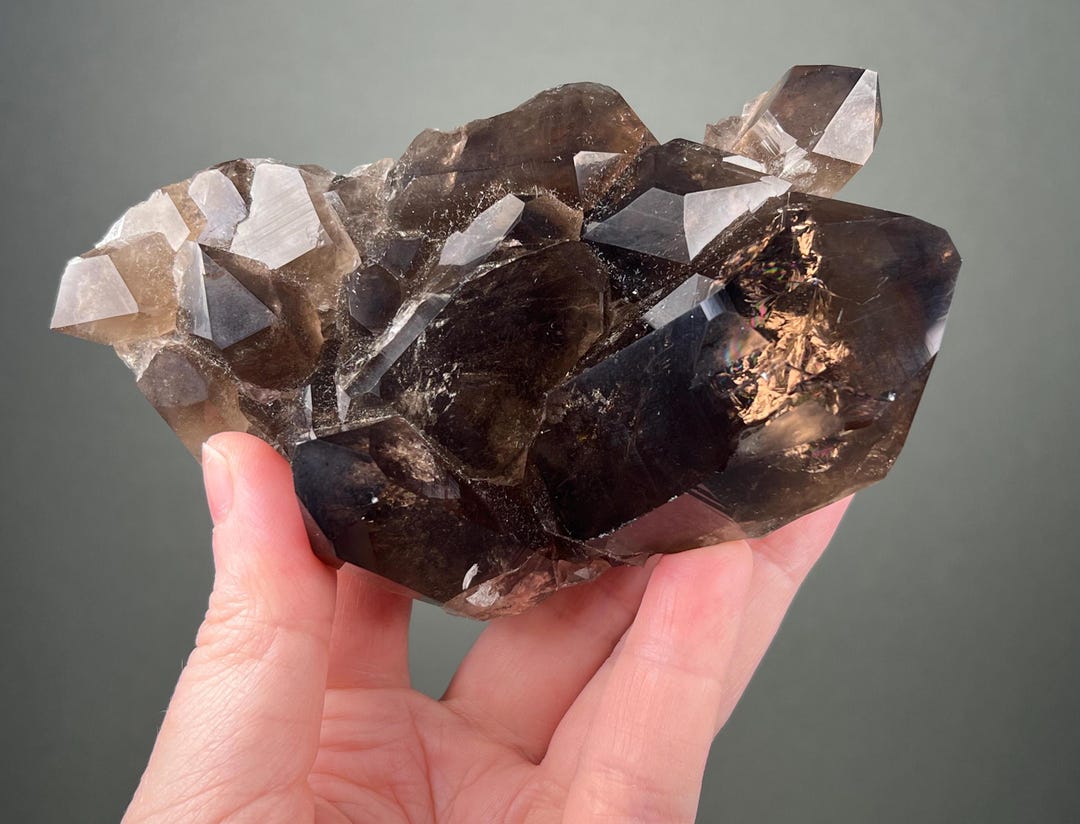French Smoky Quartz Crystal Cluster -- Beautiful Luster, Very Nice ...