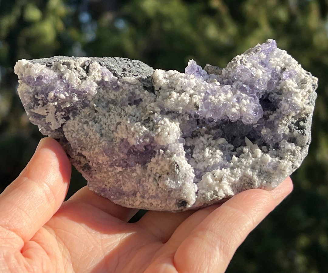 Fujian Purple Fluorite Cluster With Calcite From China - Etsy