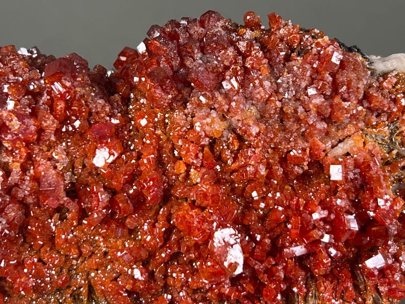 Deep Red Vanadinite Crystals on Matrix -- Nice Luster and Quality, Self ...