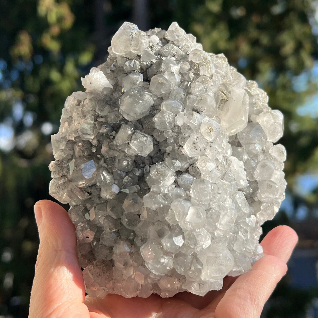 Large Shiny Gray/white Calcite With Pyrite -- Nice Luster, Very Sparkly ...