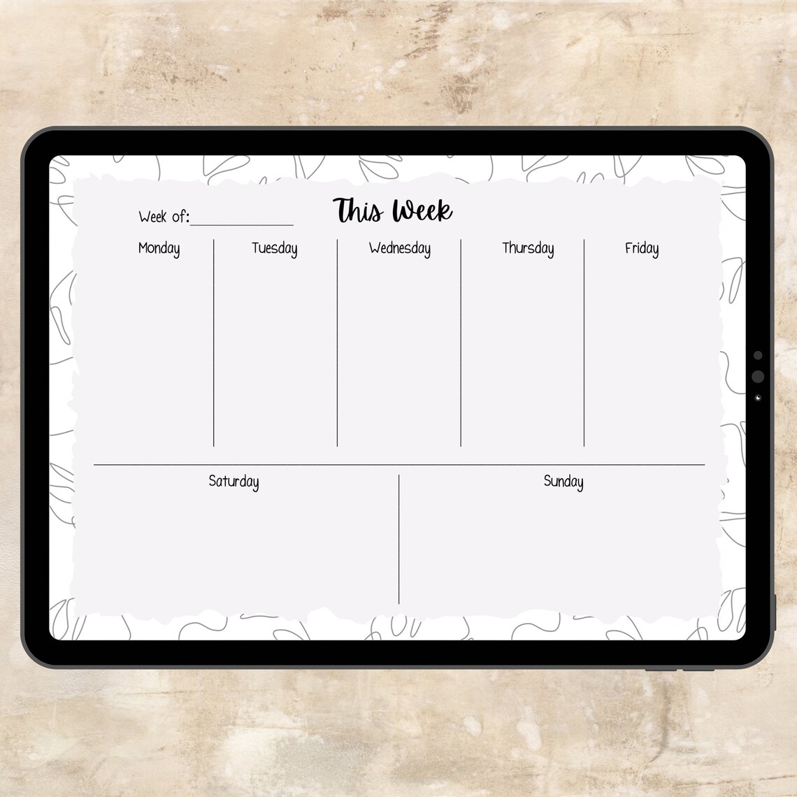 Undated Weekly Planner Monstera Leaves Weekly Digital - Etsy