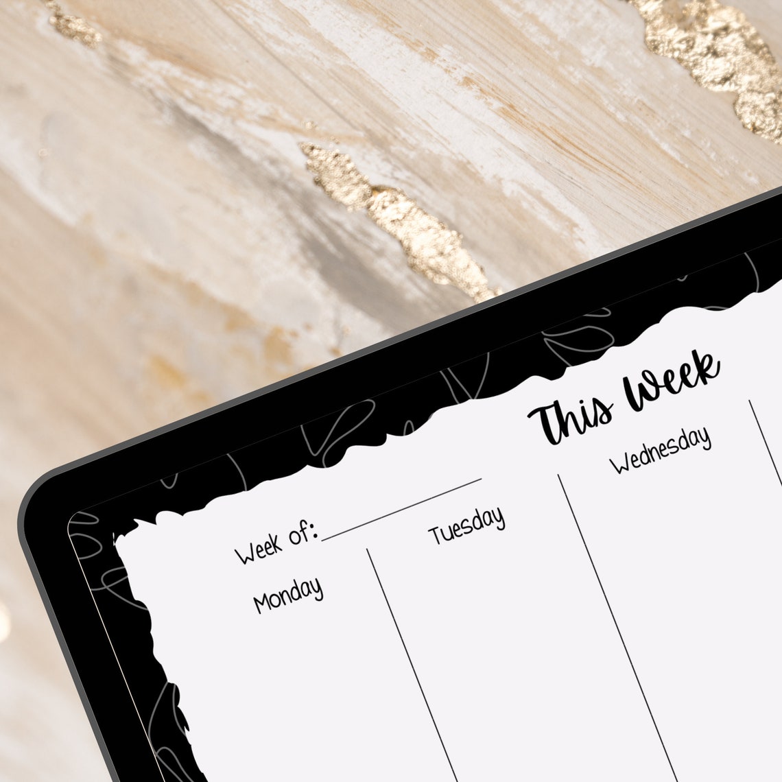 Undated Weekly Planner Monstera Leaves Weekly Digital - Etsy