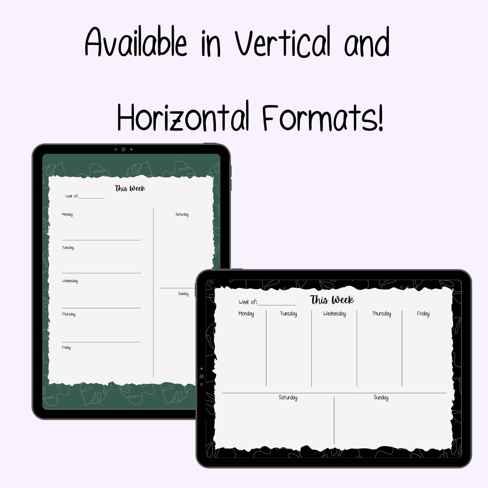 Undated Weekly Planner Monstera Leaves Weekly Digital | Etsy