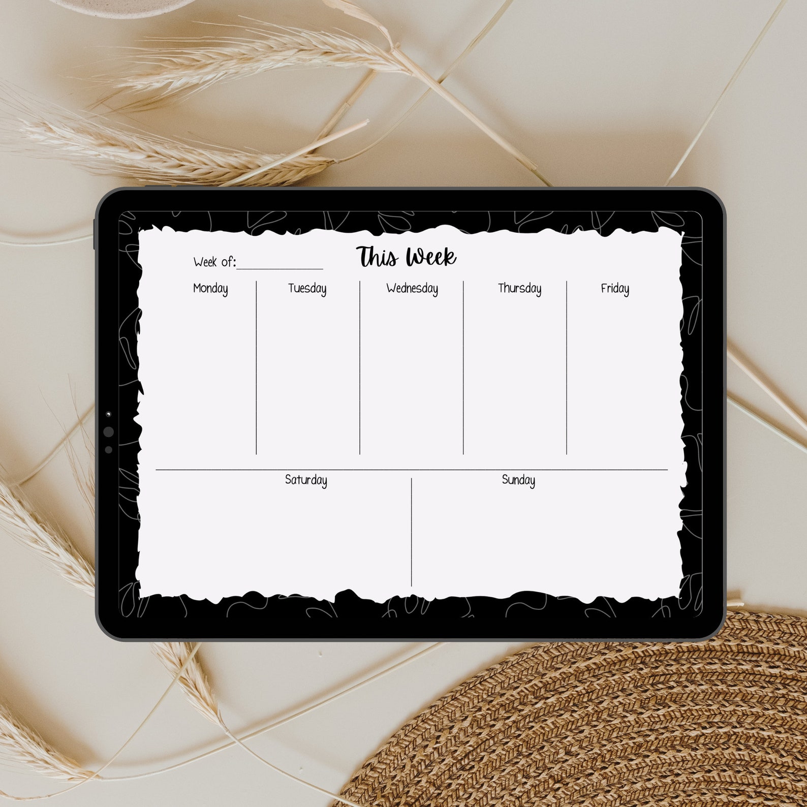 Undated Weekly Planner Monstera Leaves Weekly Digital | Etsy