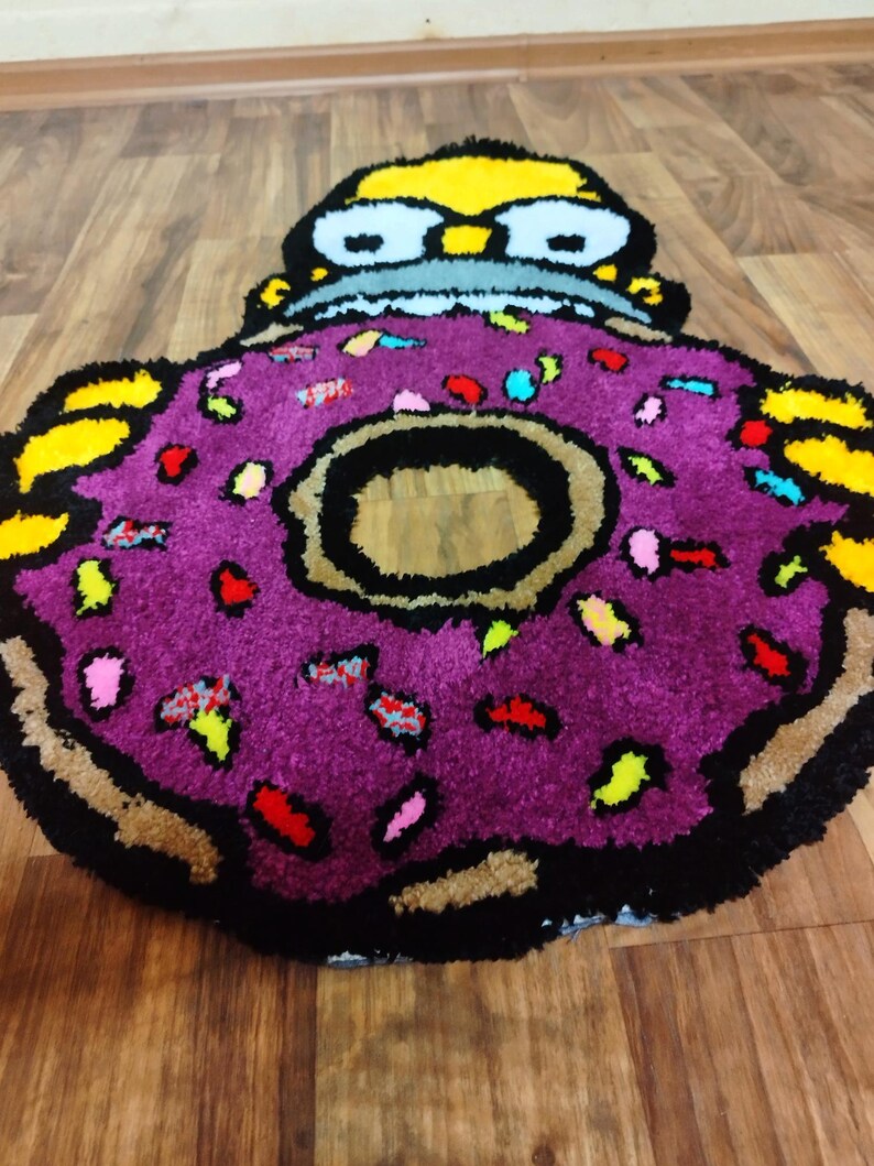 Homer Simpson Rug / Custom Handmade Rug / Cartoon Rug / Moder Home ...