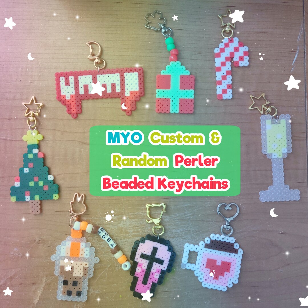 Custom Perler Bead Keychains, Personalized Keychain, Customized ...