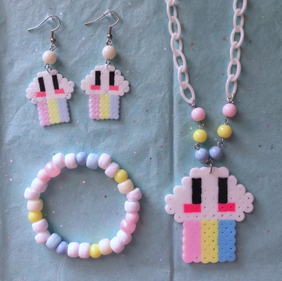 Pastel Perler Rainbow Clouds Sweet Spring Nature Jewelry | Etsy