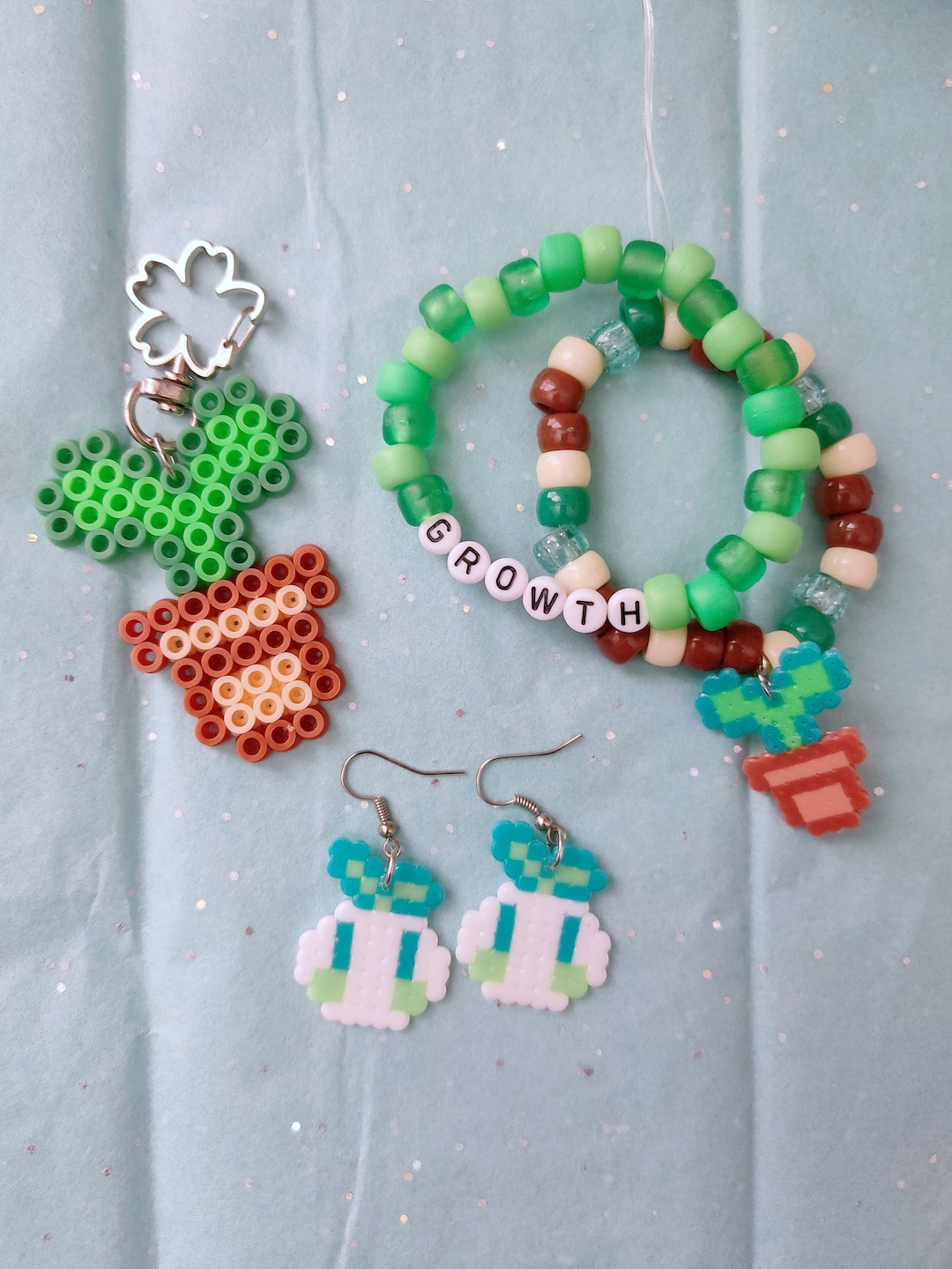 Cute Sprout Pot Perler, Nature Plant, Seedling Plant, Kawaii Sprout ...