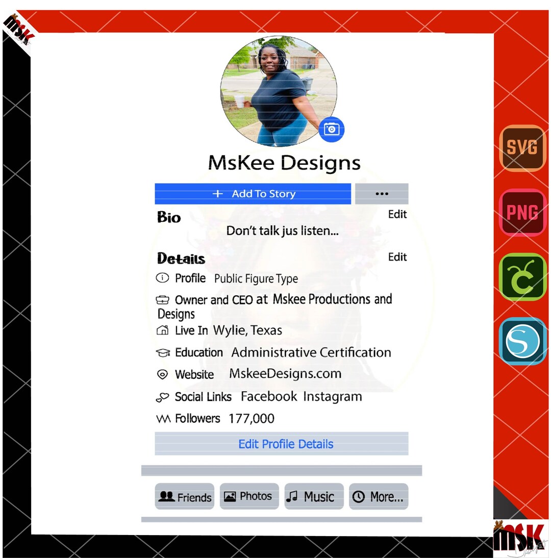 Social Profile Template, Editable ,png, Sublimation, - Etsy
