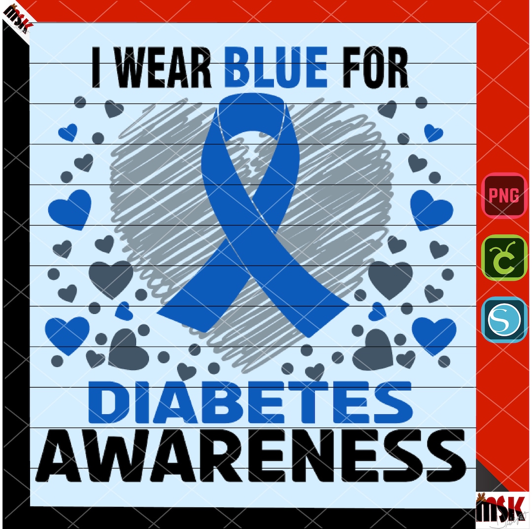 I Wear Blue, Diabetes Awareness, Png - Etsy