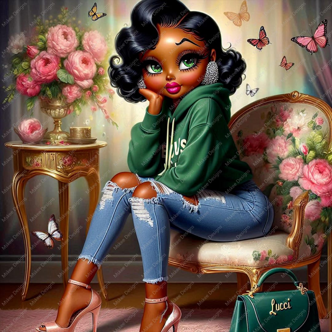 Baddie Boo, Classy, Clip Art, Fashion Girl, Sublimation, DTF, Cricut ...