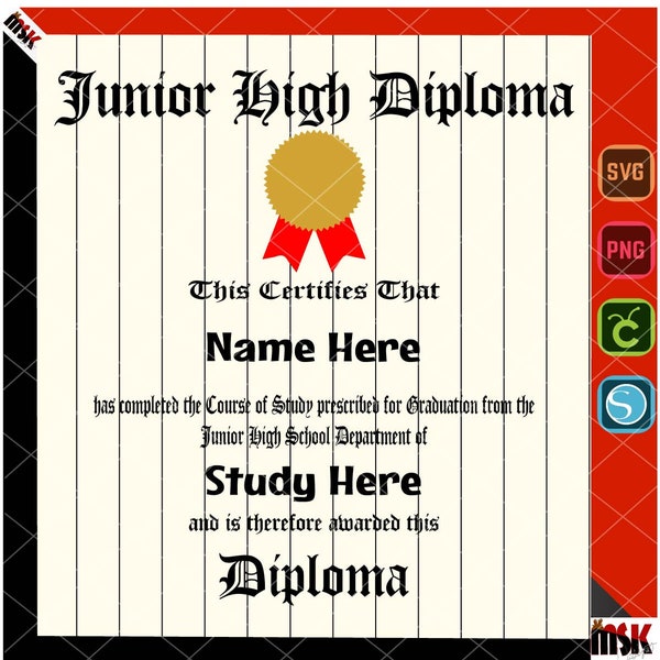 Middle School Graduation Certificate - Etsy